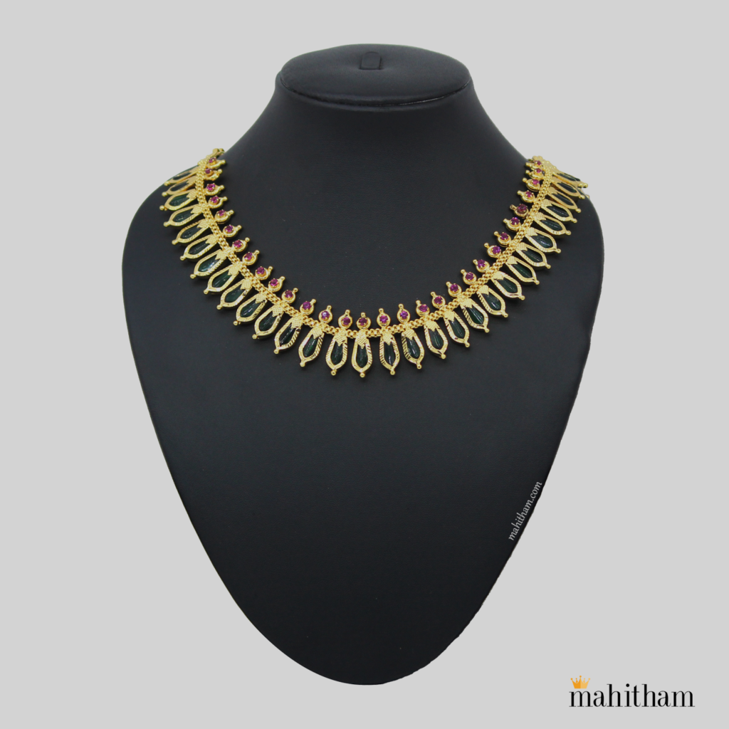 Designer Palakka Locket with Palakka Chain - Mahitham One Gram Gold ...