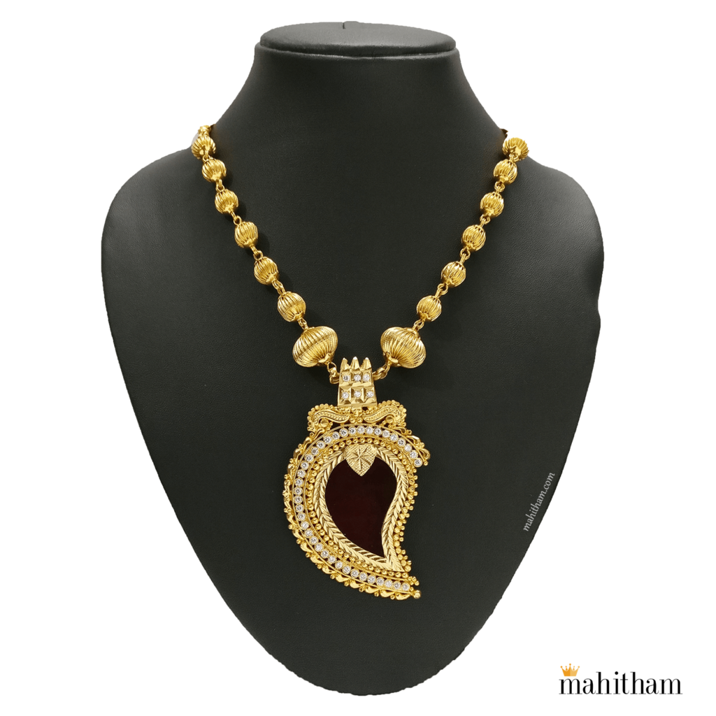 Palakka One Gram Gold Lakshmi Locket with Chain MG-1076 - Mahitham ...