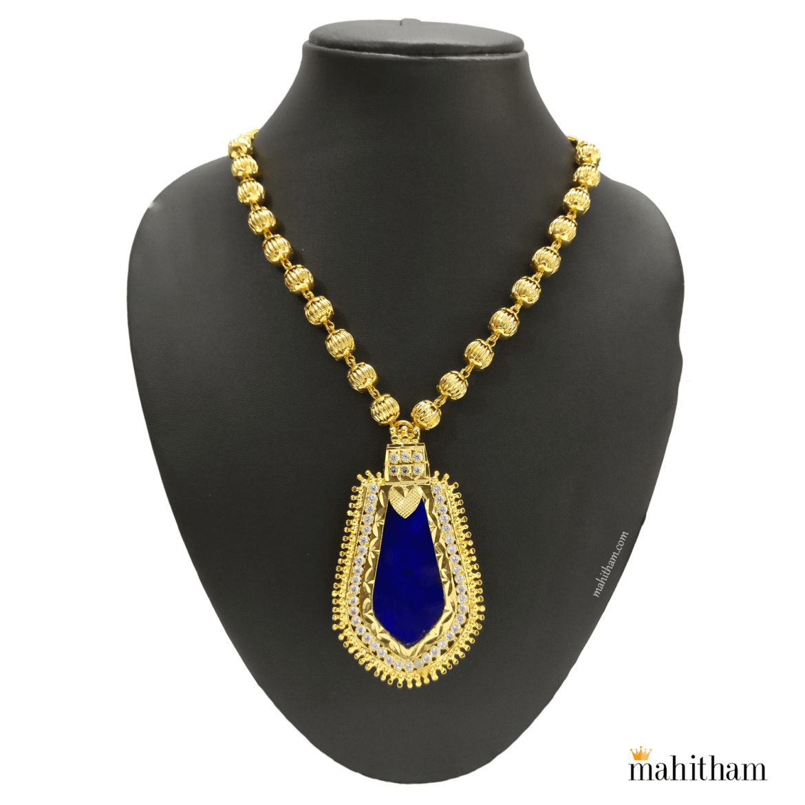 Nagapadam Blue Stone Locket with Long Balls One Gram Gold Chain MG-961 ...