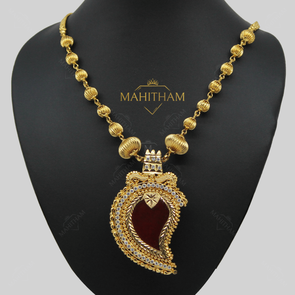Palakka One Gram Gold Lakshmi Locket with Chain MG-1076 - Mahitham ...