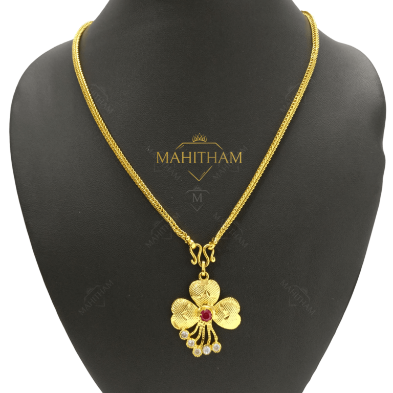 Palakka One Gram Gold Lakshmi Locket with Chain MG-1076 - Mahitham ...