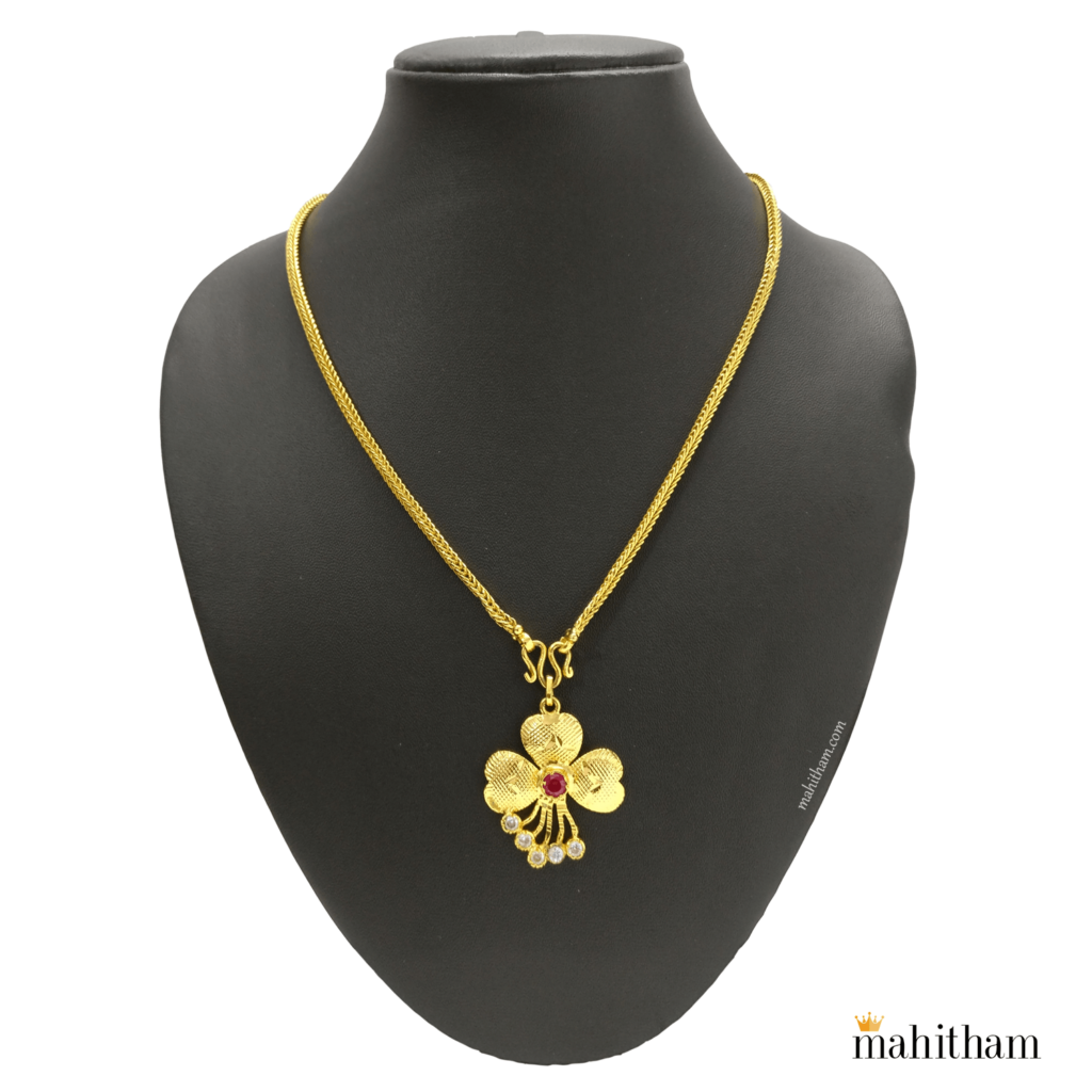 Palakka One Gram Gold Lakshmi Locket with Chain MG-1076 - Mahitham ...