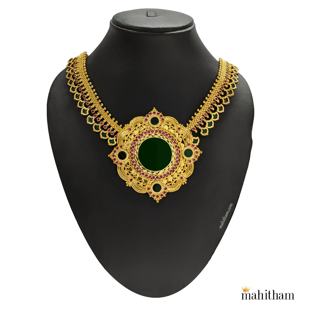 Designer Palakka Locket with Palakka One Gram Gold Chain MG-972 ...