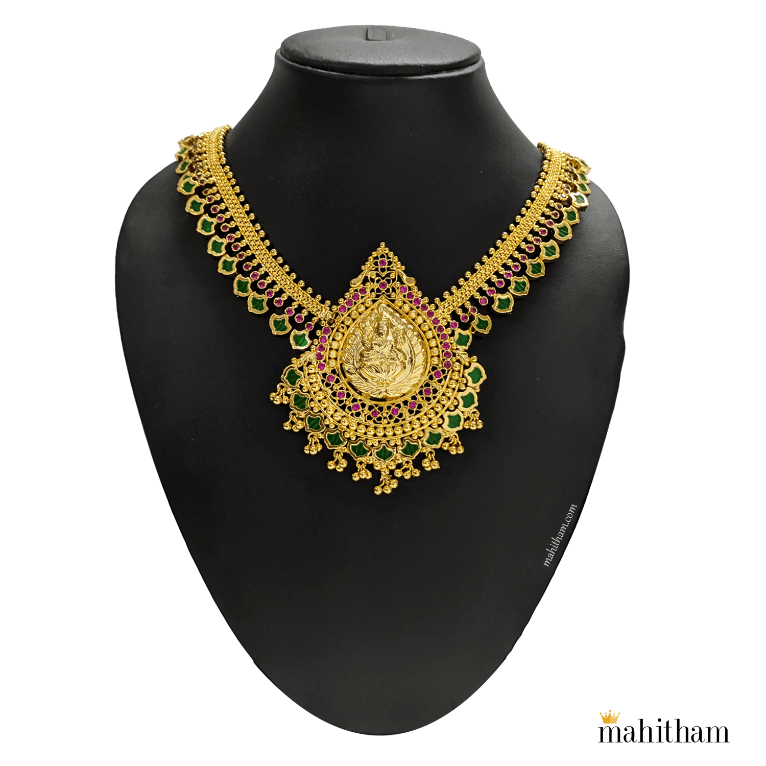 Lakshmi Locket with Hanging Balls and Palakka Chain - Mahitham One Gram ...