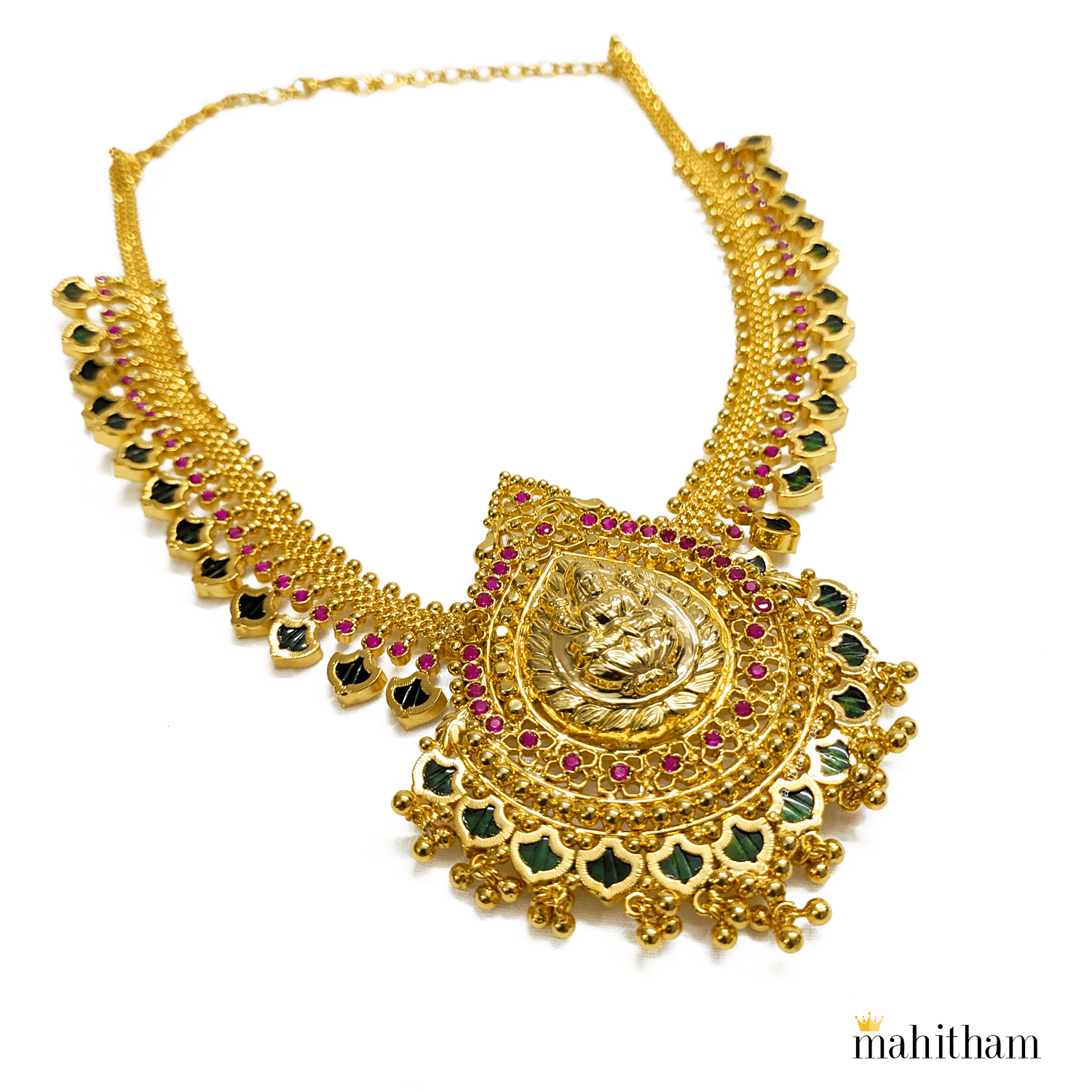 Lakshmi Locket with Hanging Balls and Palakka Chain - Mahitham One Gram ...