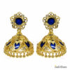Blue Palakka One Gram Gold Mango Jhumka with White AD Stones MG-1056 ...