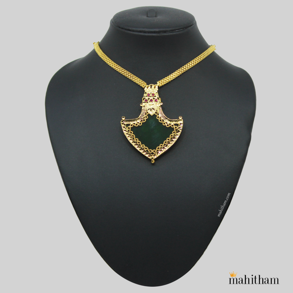 One Gram Gold Designer Palakka Locket with Chain MG-981 - Mahitham ...