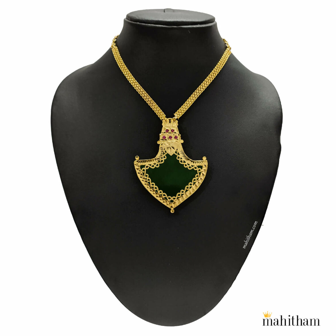 One Gram Gold Designer Palakka Locket with Chain MG-981 - Mahitham ...