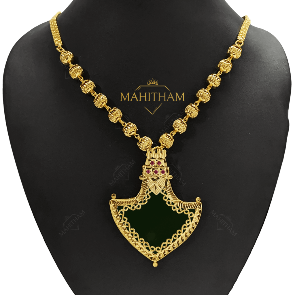 Palakka One Gram Gold Lakshmi Locket with Chain MG-1076 - Mahitham ...