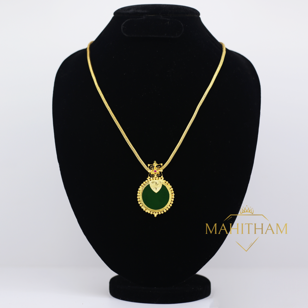 Lokitha Green Palakka One Gram Gold Chain MG-1042 - Mahitham Jewellery