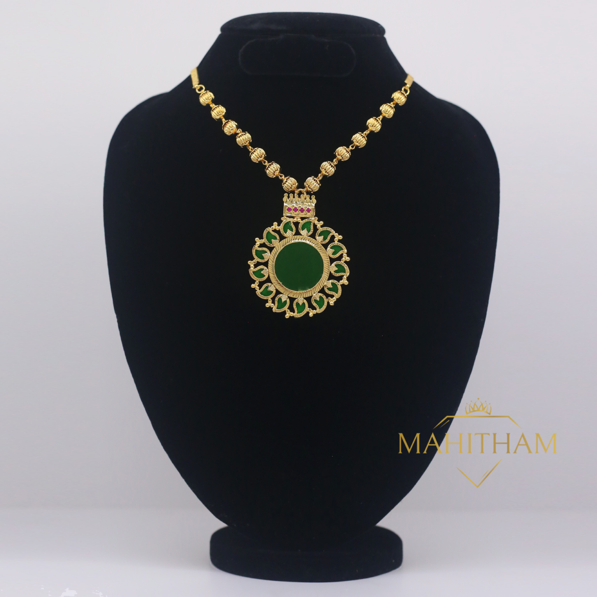 Traditional Green Mango One Gram Gold Pendant with Chain MG-1033 ...
