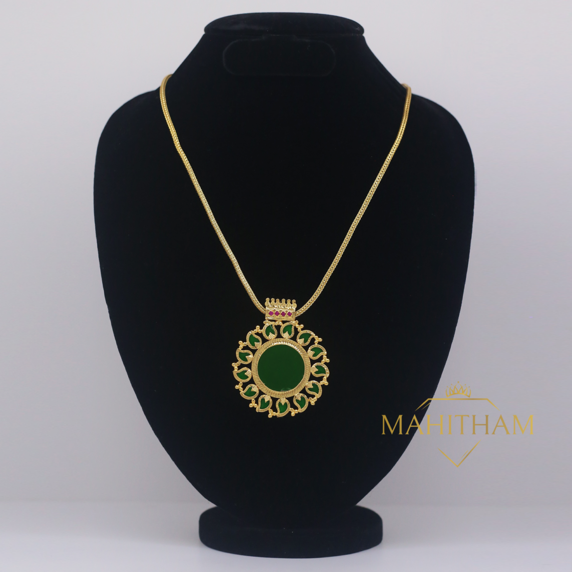 Traditional Green Mango One Gram Gold Pendant with Chain MG-1033 ...