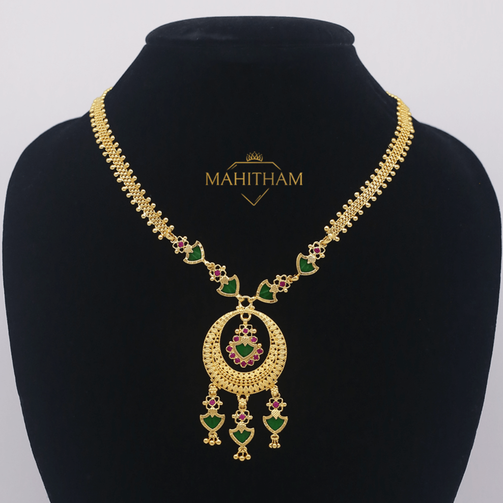 Palakka One Gram Gold Lakshmi Locket with Chain MG-1076 - Mahitham ...