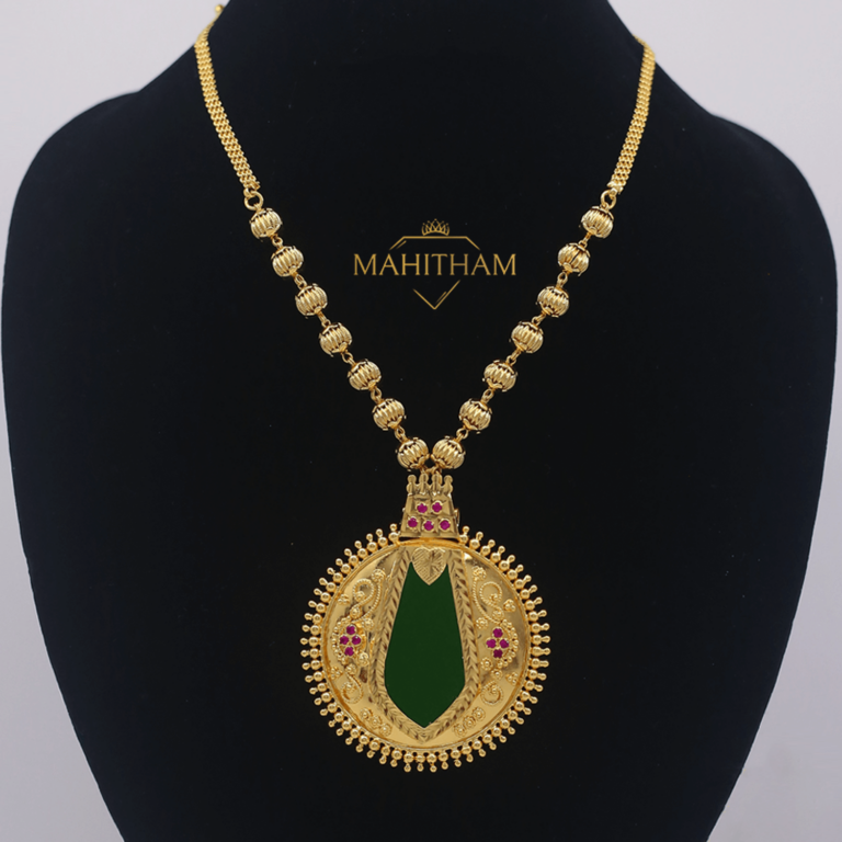 Palakka One Gram Gold Lakshmi Locket with Chain MG-1076 - Mahitham ...