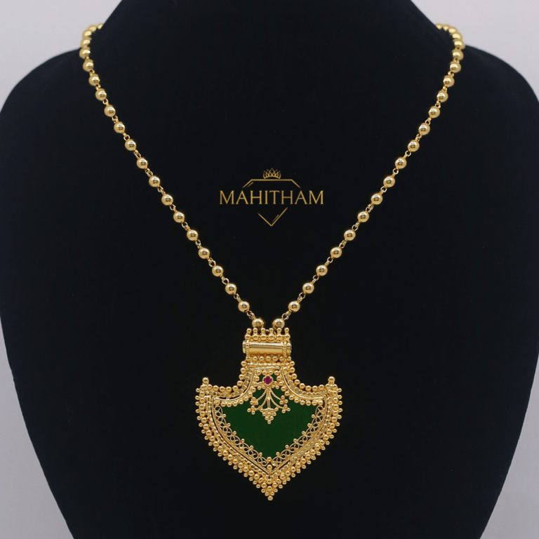 Palakka One Gram Gold Lakshmi Locket with Chain MG-1076 - Mahitham ...