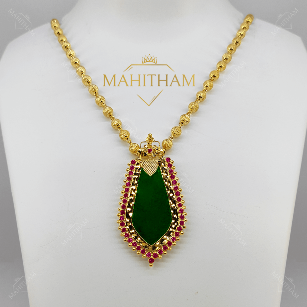 Traditional Long Lakshmi Flowers Chain - Mahitham One Gram Gold Jewellery
