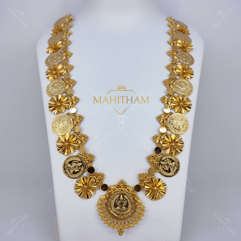 Traditional One Gram Gold Long Lakshmi Flowers Chain MG-1084 - Mahitham ...