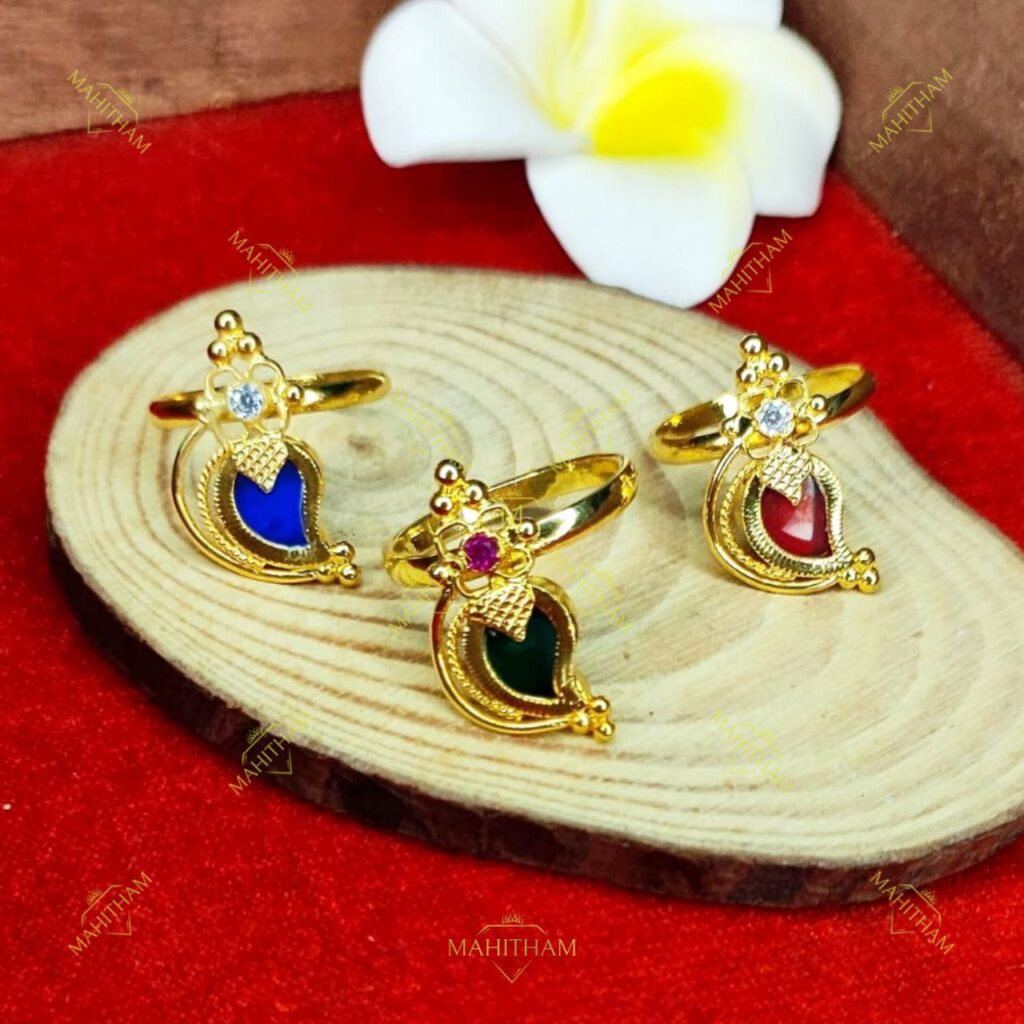 One Gram Gold Double Side Mango Bangle with Ruby Red Stone MG-977 ...