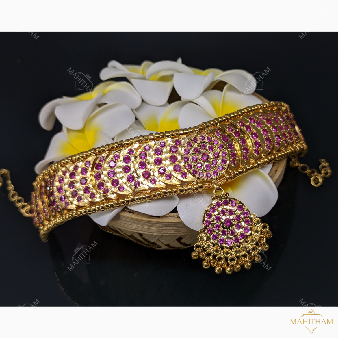 Traditional Devika Locket With Long Balls Chain And Premium Ear Drops ...