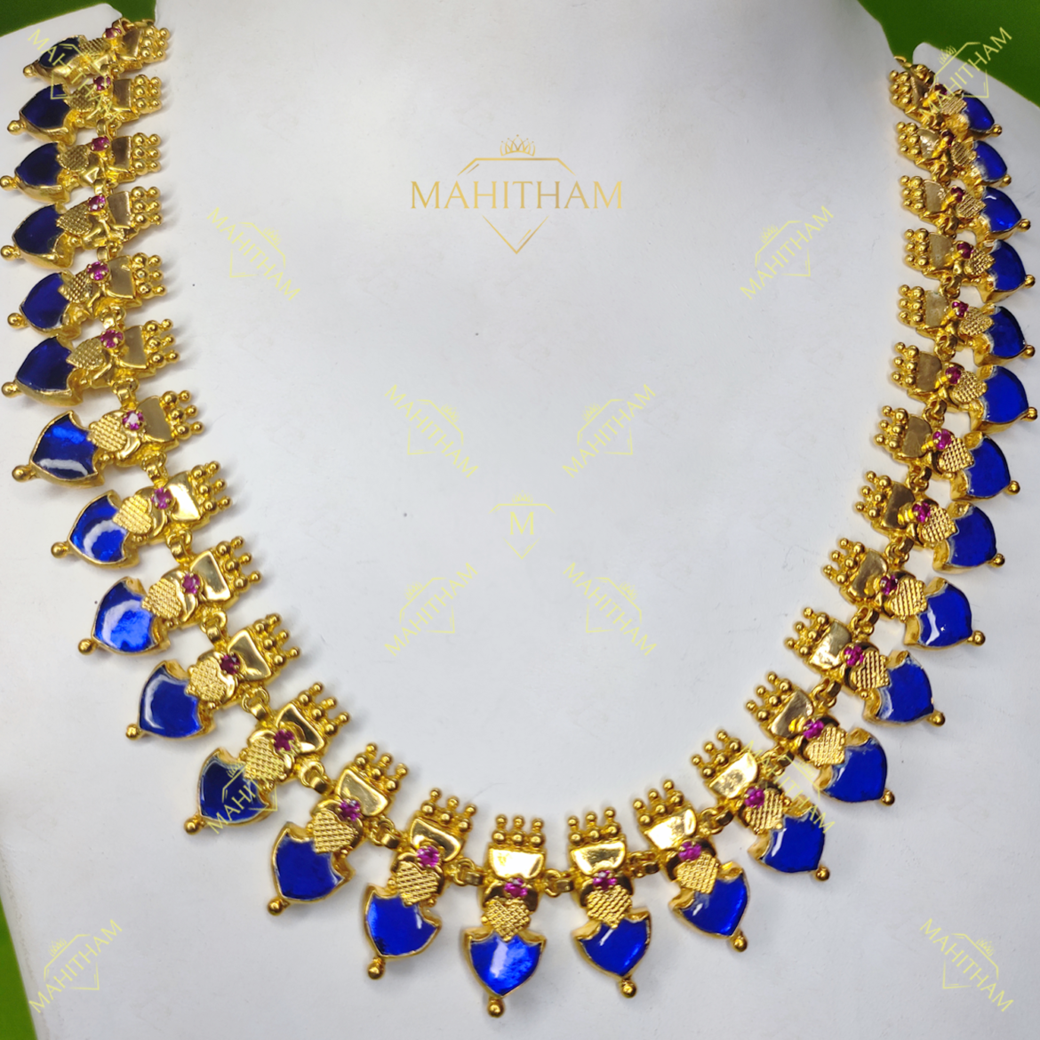 Lokitha Green Palakka One Gram Gold Chain MG-1042 - Mahitham Jewellery